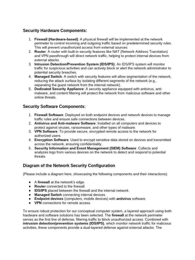 Network Security Configuration for a Conceptual Computer System | PDF ...