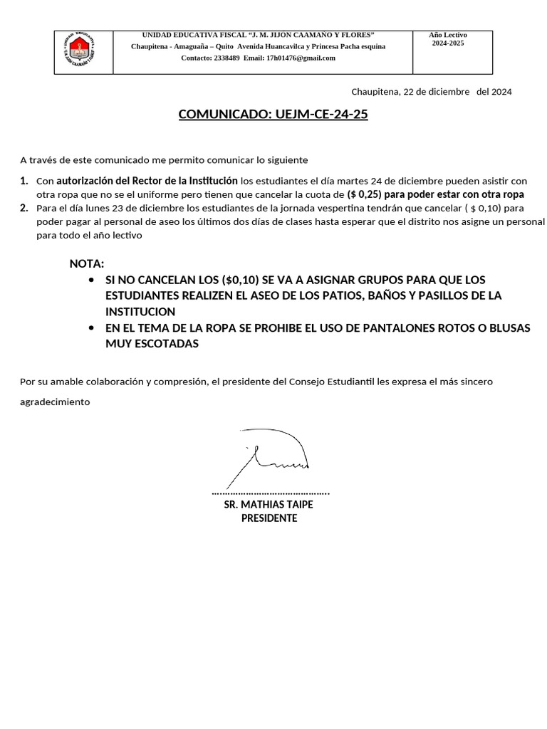 COMUNICADO REUNION ACTUALIZADO | PDF