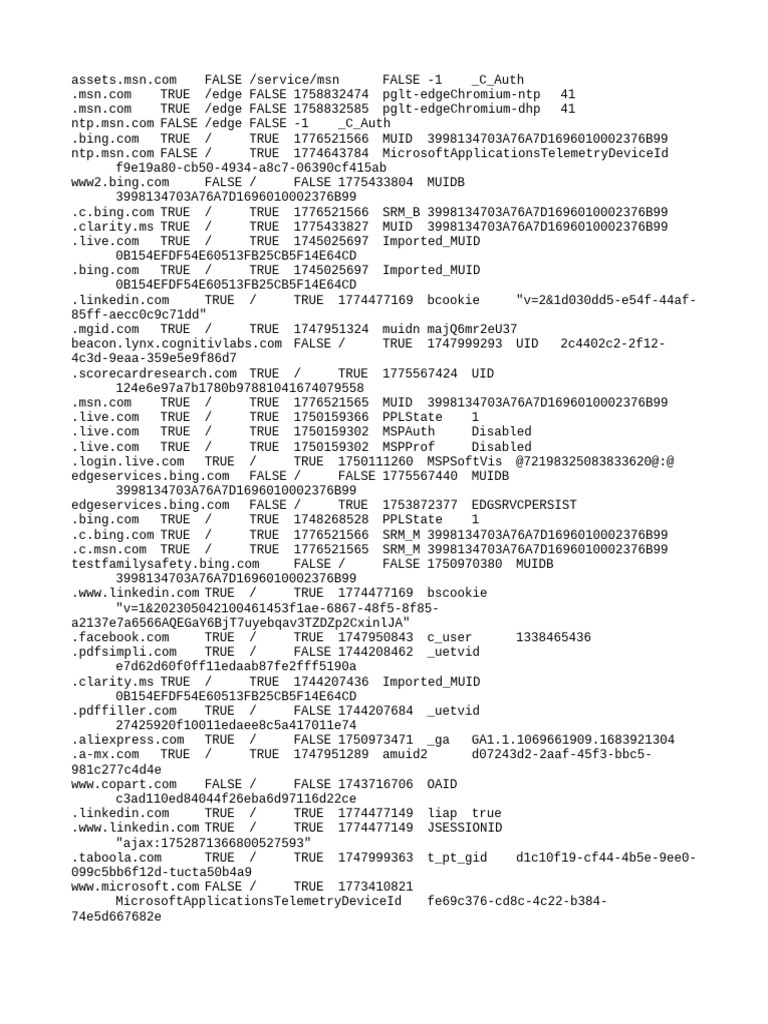 Cookies Edge Dev Default | PDF | Msn | Web Portals