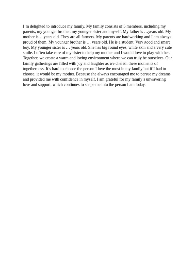 My Loving Family: A Personal Introduction | PDF