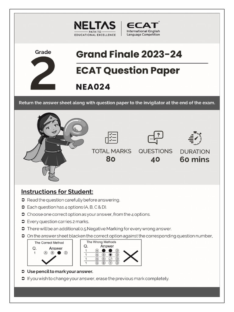 STD 2 Ecat GF 2023-24 1 | PDF | Dolphin | Verb