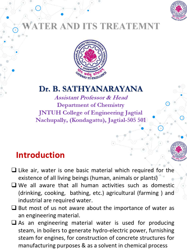 Water and Its Treatment | PDF | Water Purification | Chlorine