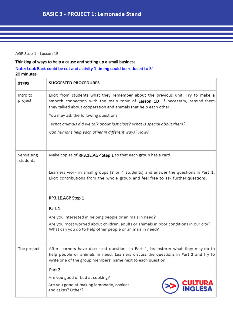 BASIC 3 - PROJECT 1 - Lemonade Stand P1 | PDF
