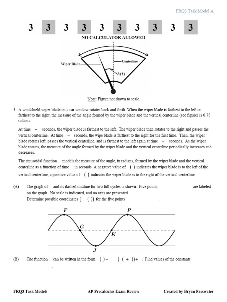 AP Precalculus FRQ3 Exam Review | PDF | Cartesian Coordinate System ...