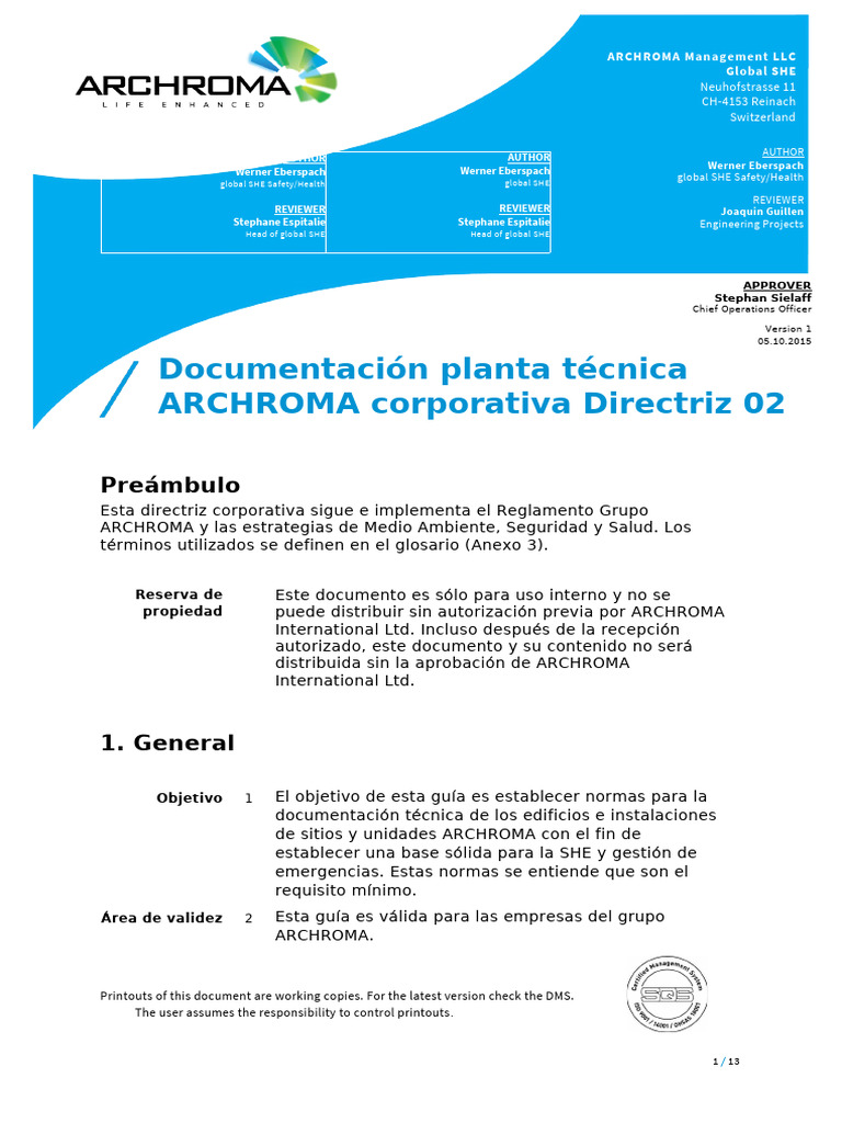 COR - GL02 - Technical - Plant - Documentation Español | PDF