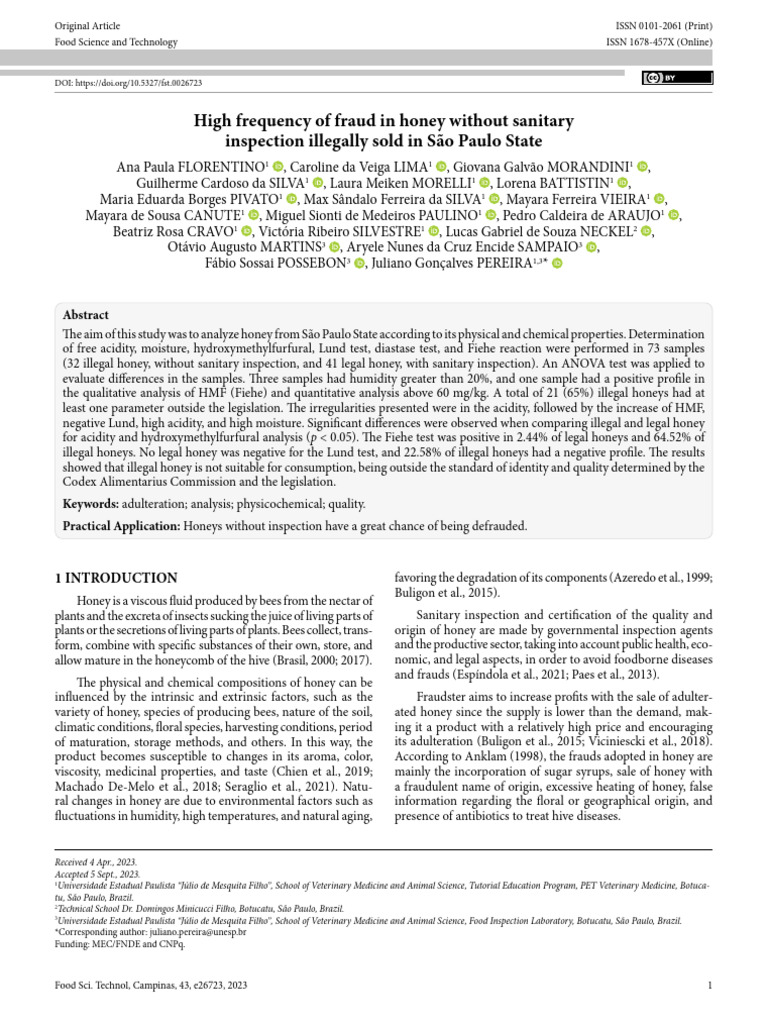Fraud in Honey Without Sanitary | PDF