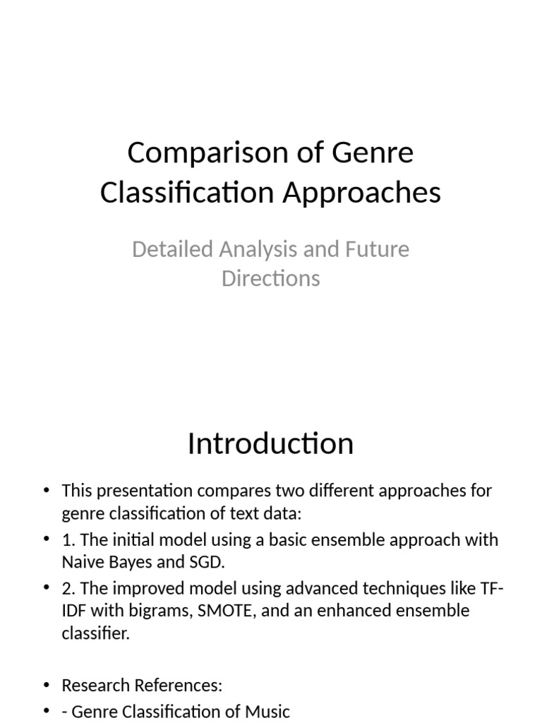 Genre Classification Detailed Comparison Final | PDF | Statistical ...