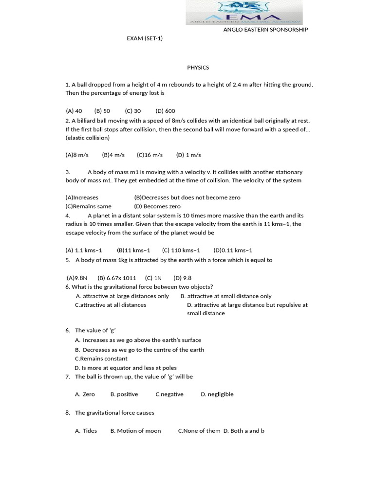Physics Sponsership Book | PDF | Force | Orbit
