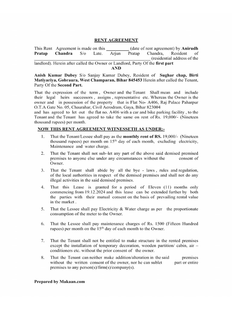 Rent Agreement | PDF