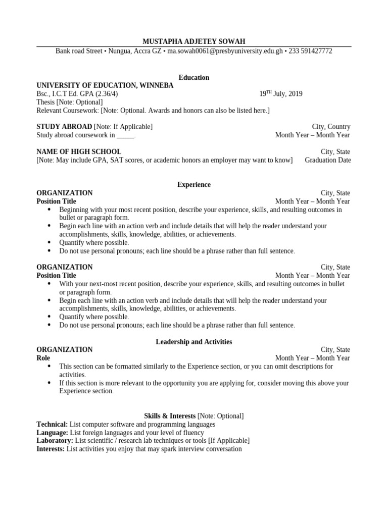 MAKE A COPY OF THE DOC - Harvard CV Template | PDF | Learning | Linguistics