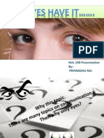 Oculesics | PDF | Nonverbal Communication | Psychological Concepts