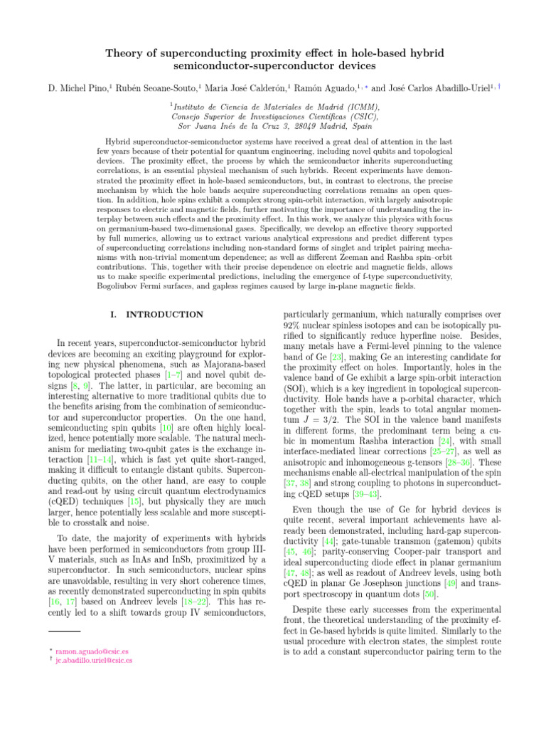 Theory of Superconducting Proximity Effect in Hole-Based Hybrid ...