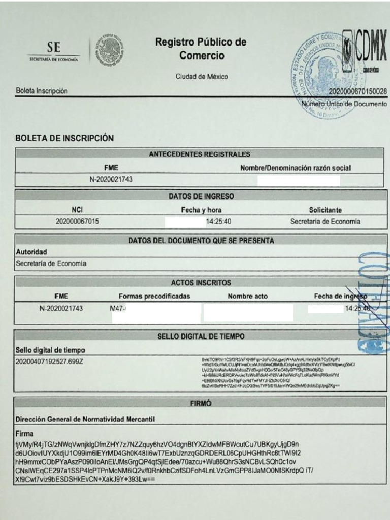 Registro Público de Comercio | PDF