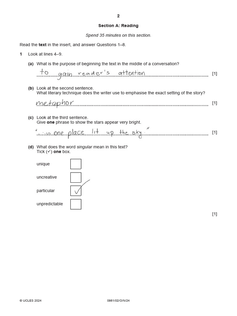 English Holiday Homework (Answers) | PDF