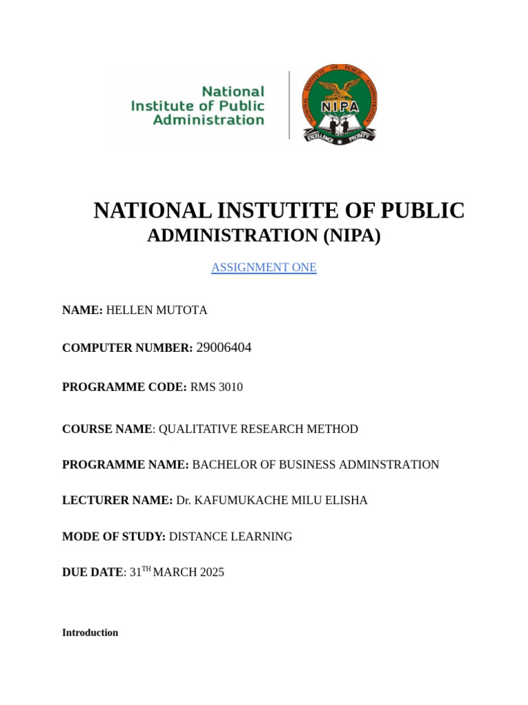 Hellen Quantitative Assignment | PDF | Qualitative Research | Quantitative Research