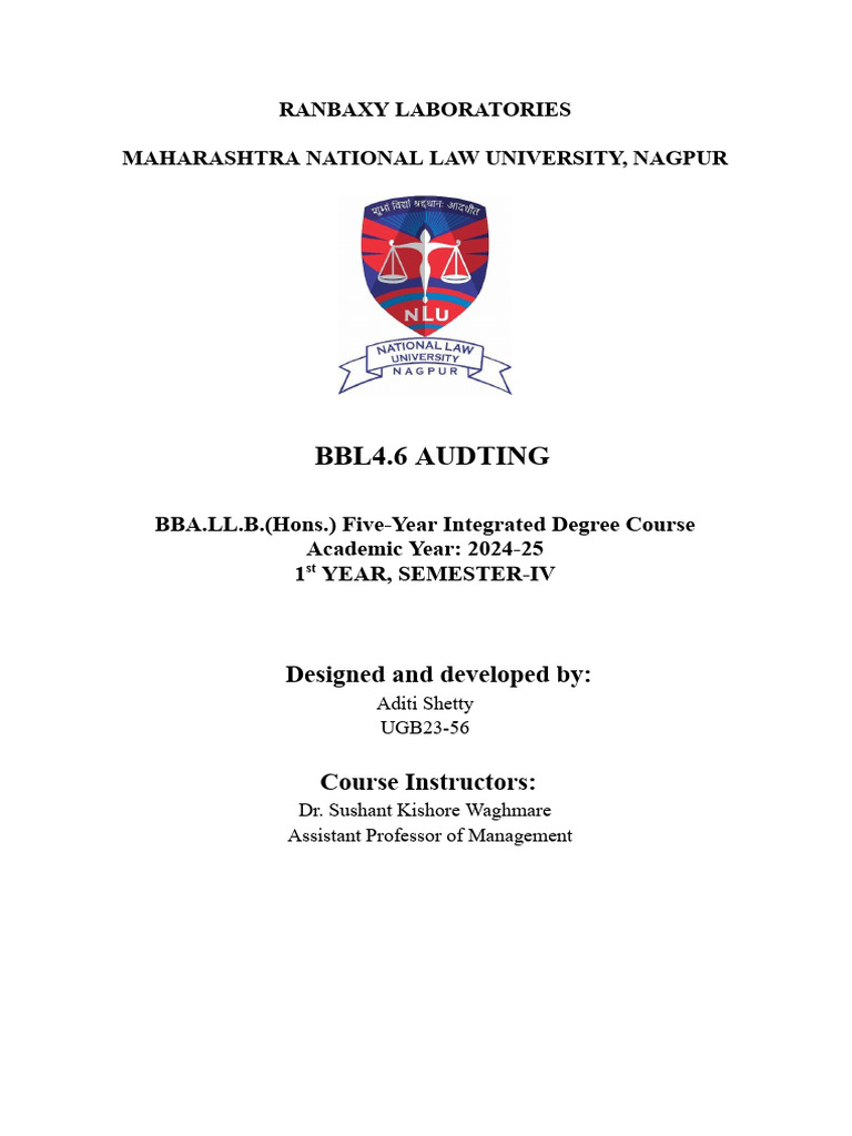 Bbl4.6 Auditing-Project Proforma | PDF | Generic Drug | Pharmaceutical ...