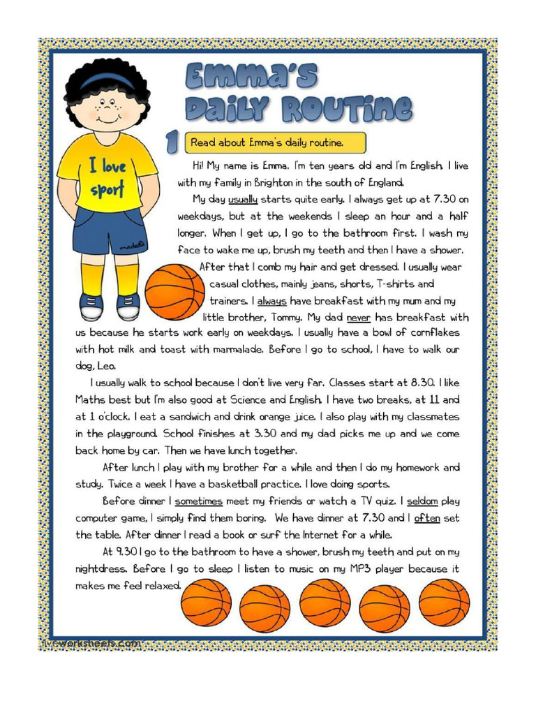 Daily Routine Reading | PDF