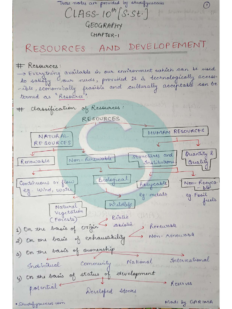 class 10 geo ch-1 notes | PDF
