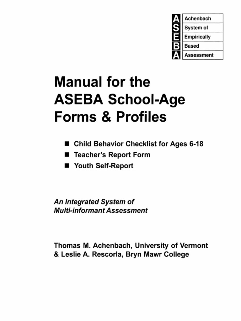 ASEBA School Age Manual | PDF