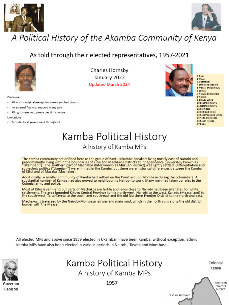 Akamba Political History 2024 | PDF | Bantu | Kenya