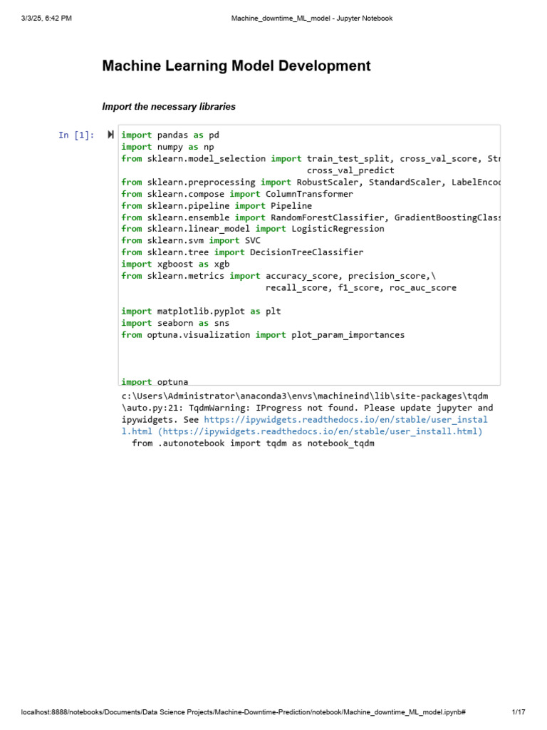 Downtime Forecasting with ML Models | PDF | Skewness | Algorithms