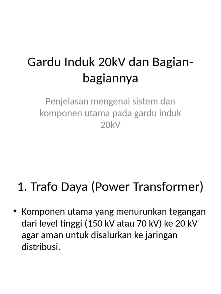 Gardu Induk 20kV Presentation | PDF
