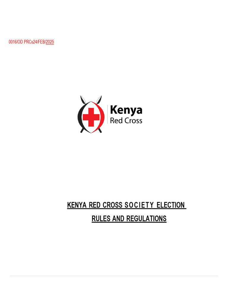 Kenya Red Cross Election Guidelines | PDF | Voting | Elections