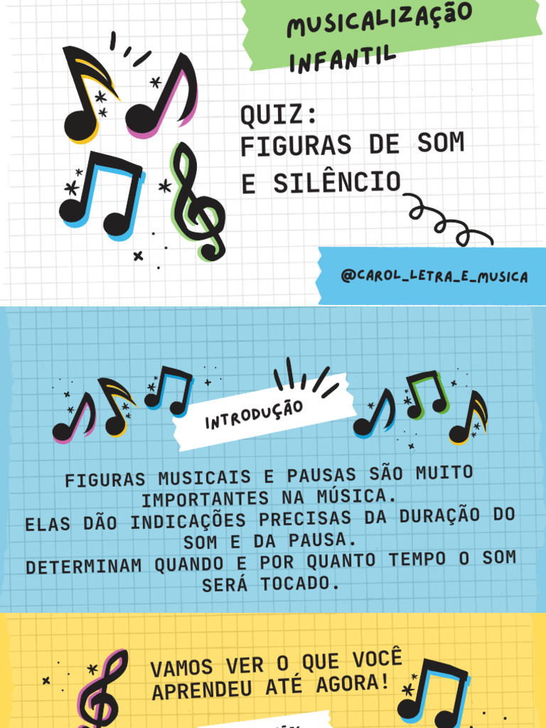 Quiz Musical: Figuras e Pausas | PDF | Silêncio | Notação musical