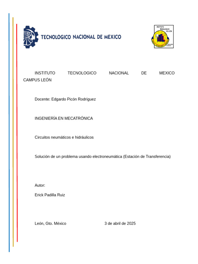 Padilla Ruiz Erick Reporte Electroneumatica Estación de Transferencia ...