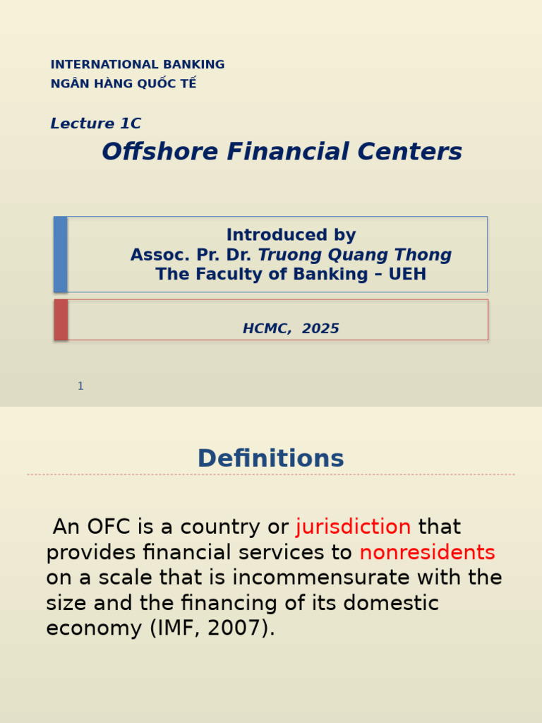 Lecture 1C Offshore Financial Centers | PDF