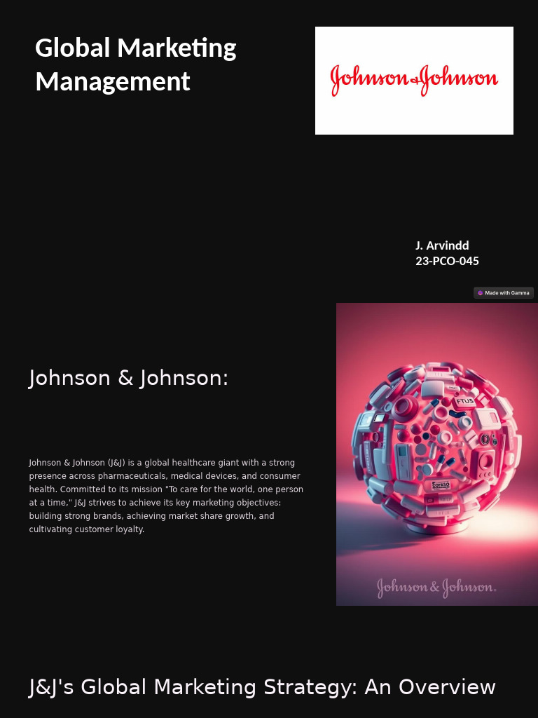 J&J's Global Marketing Strategy Overview | PDF | Marketing | Johnson ...