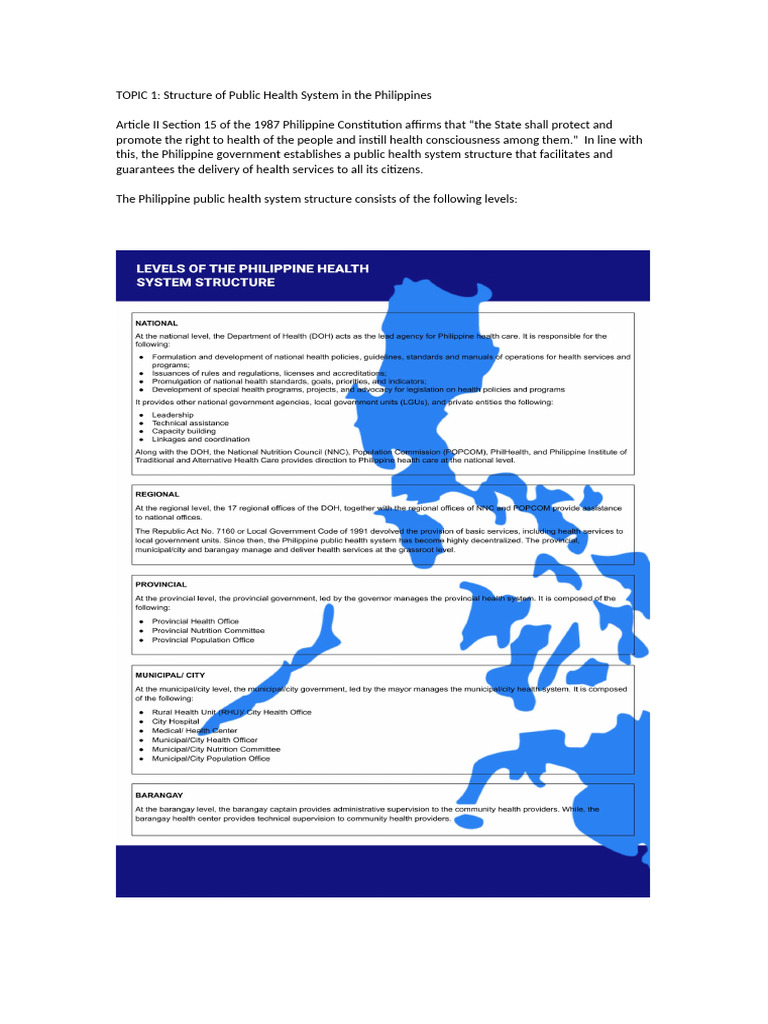 LESSON 1 - Public Health System in The Philippines | PDF
