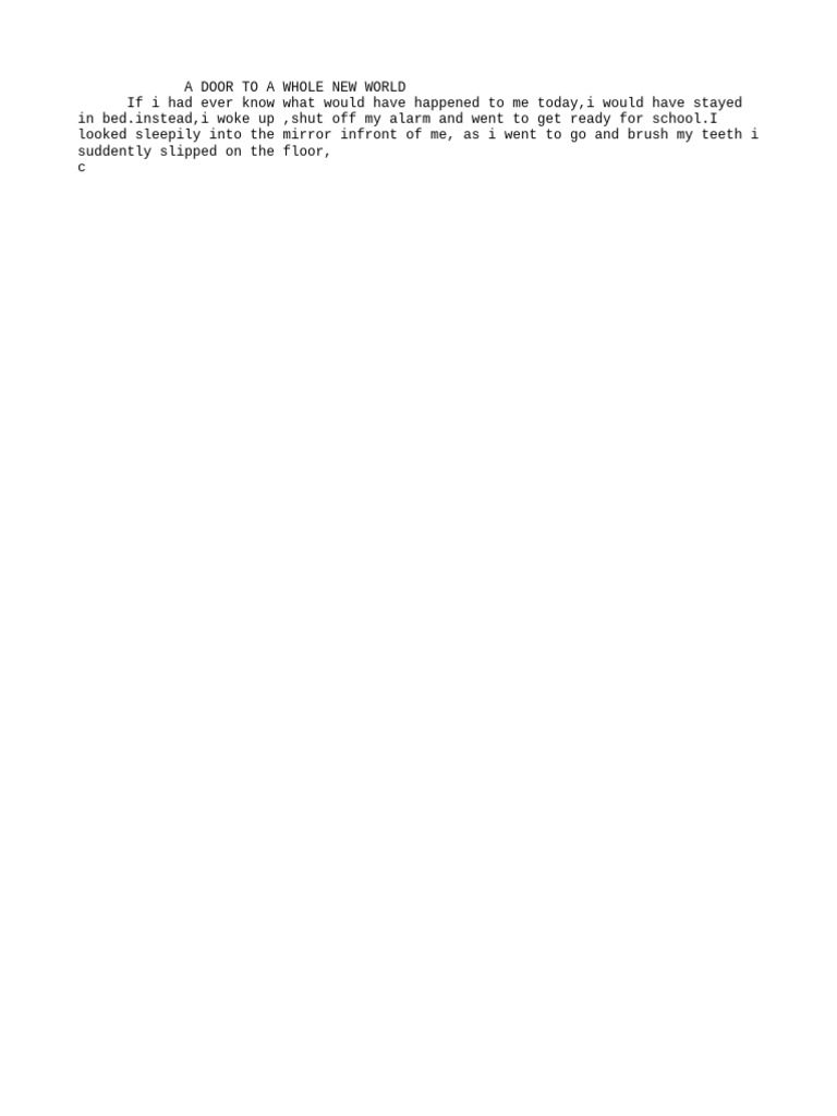 A Door To A Whole New World | PDF