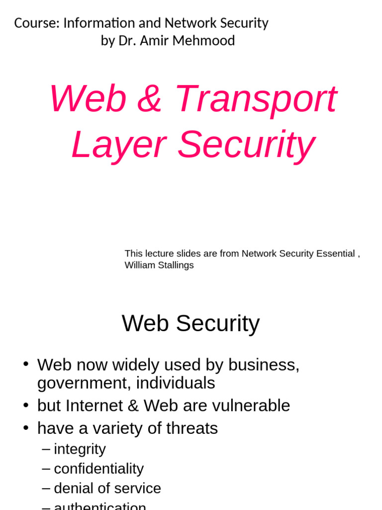 INS Lecture14 TLS SSL HTTPS SET | PDF | Transport Layer Security | Secure Shell