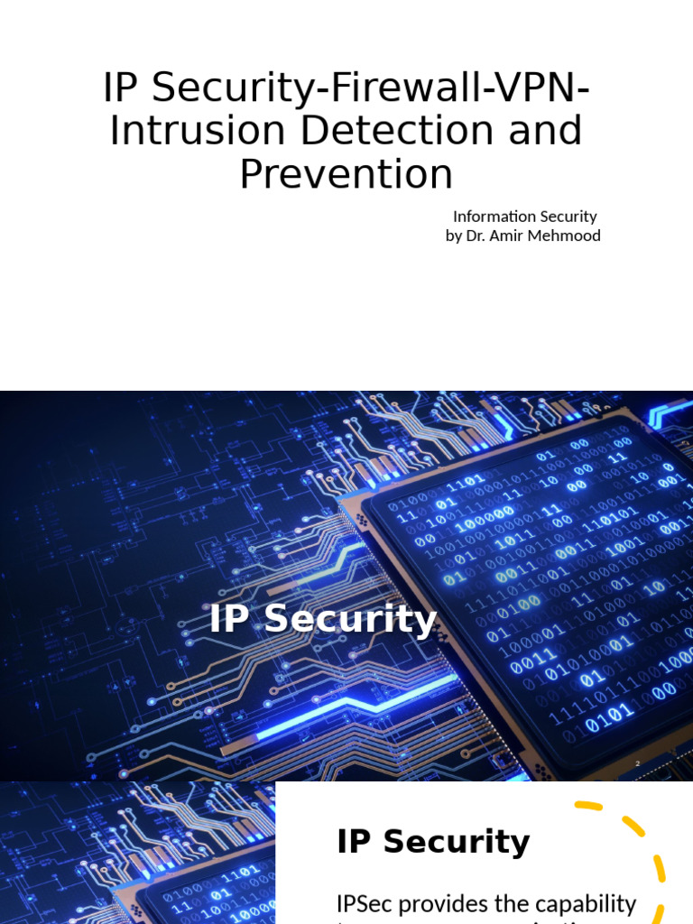IP Security: Firewalls, VPNs, and IDS | PDF | Firewall (Computing ...