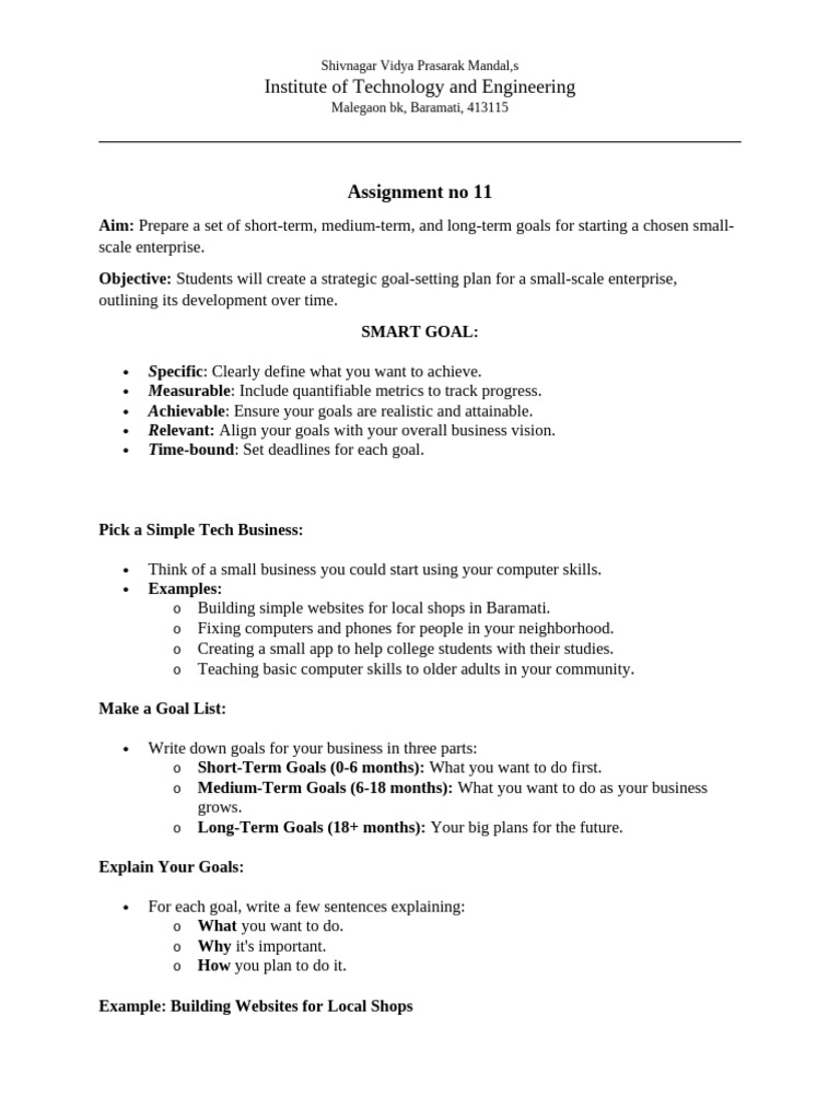 Assignment No 11 EDE | PDF | Goal | Goal Setting