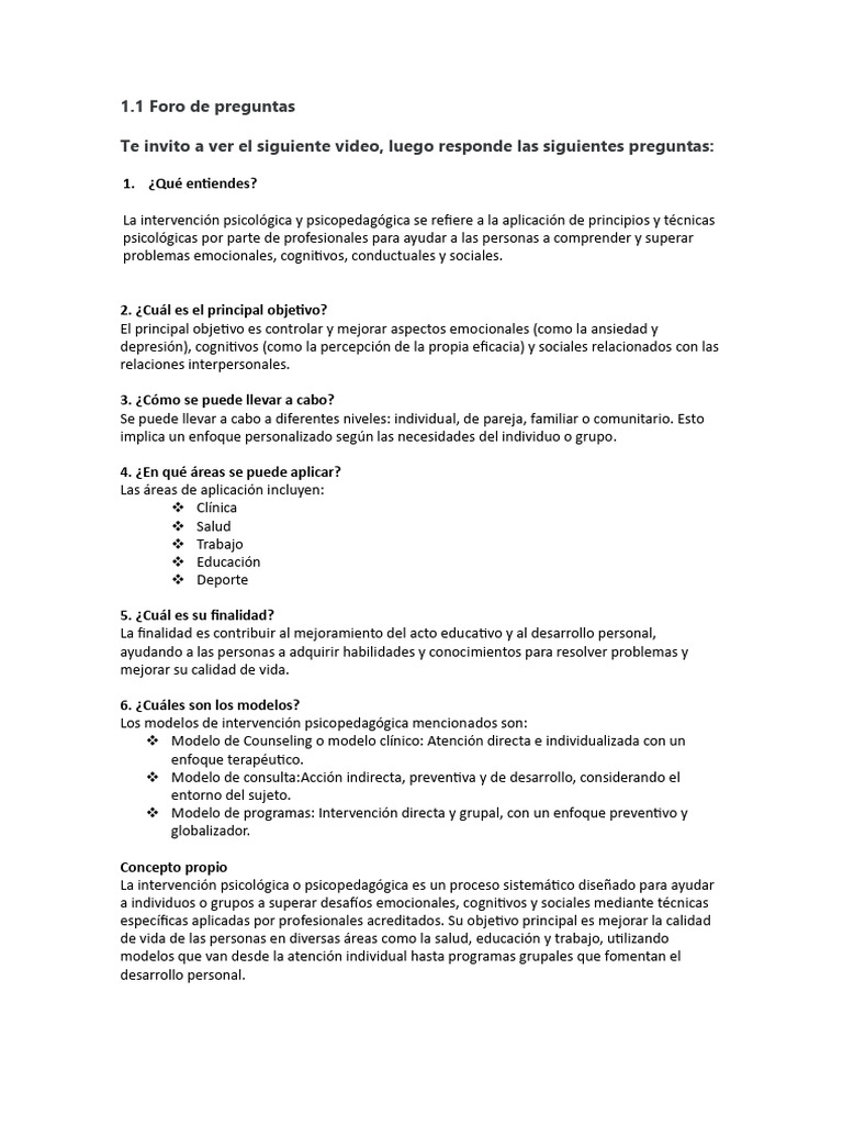 1.1 Foro de Preguntas 2 | PDF