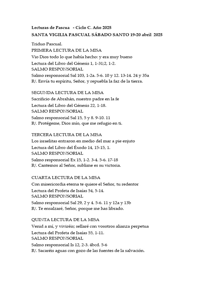Lecturas de Pascua 2025 - Ciclo C | PDF | Cristo (título) | La ...