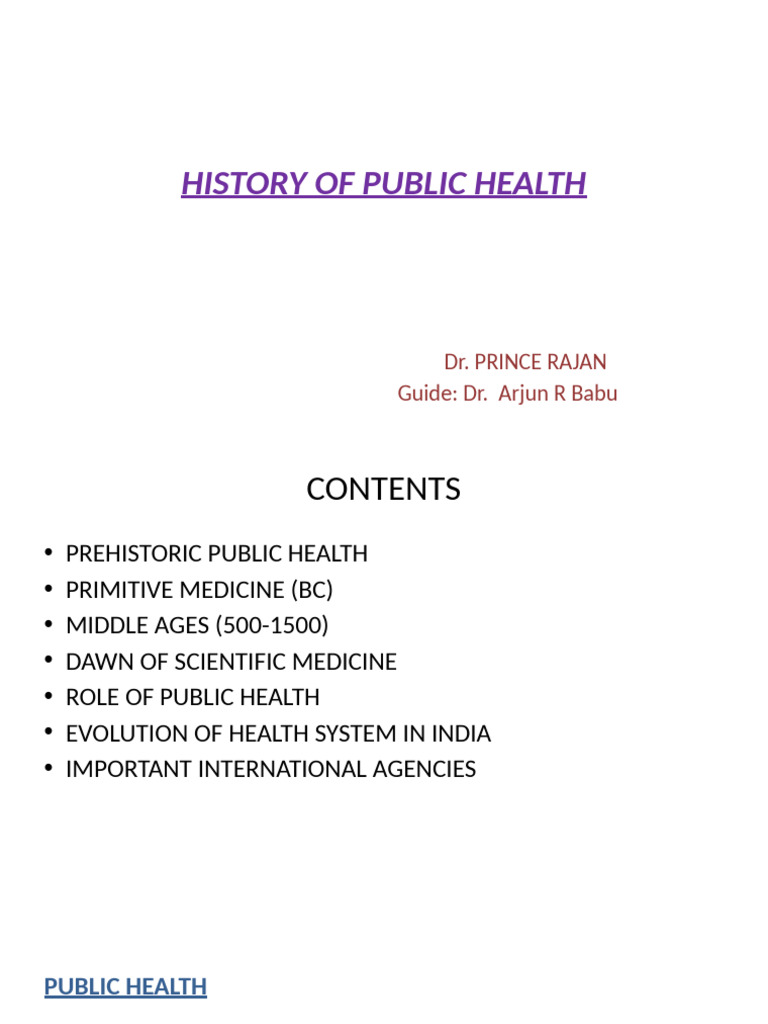 History of Public Health | PDF | Public Health | Medicine
