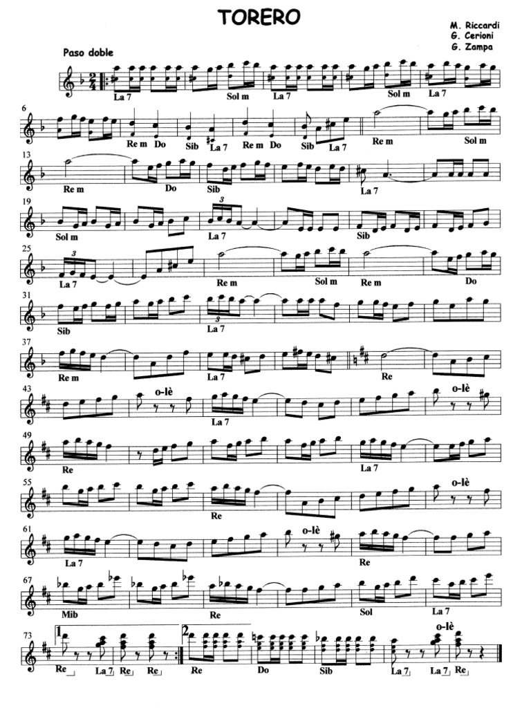 Spartiti - Liscio - Barbara & C - Torero - Paso Doble | PDF