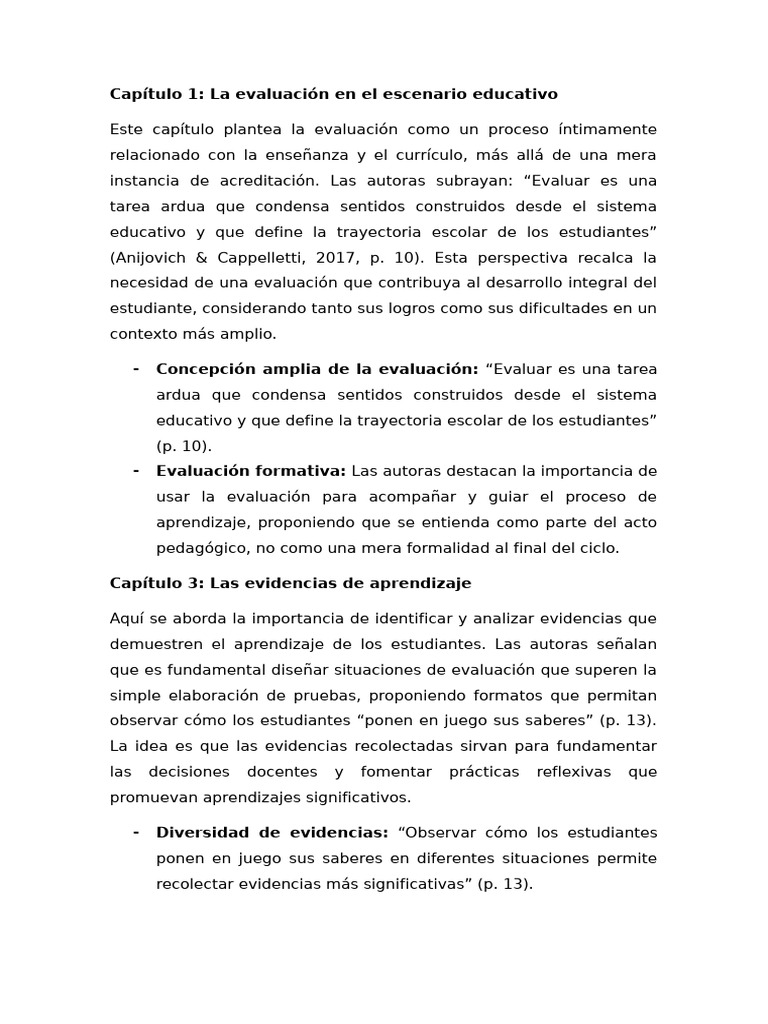 Anijovich - Evaluación | PDF | Evaluación | Enseñando