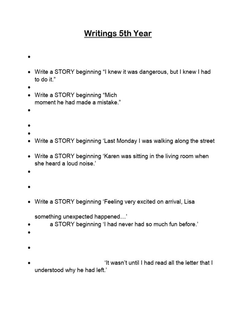 Writings 5th Year | PDF