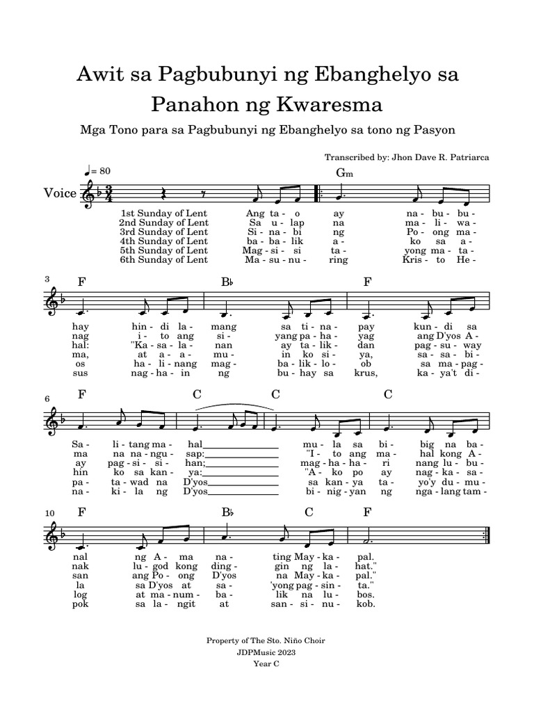 02 GOSPEL ACCLAMATION Awit Sa Pagbubunyi Ng Ebanghelyo Sa Panahon Ng ...