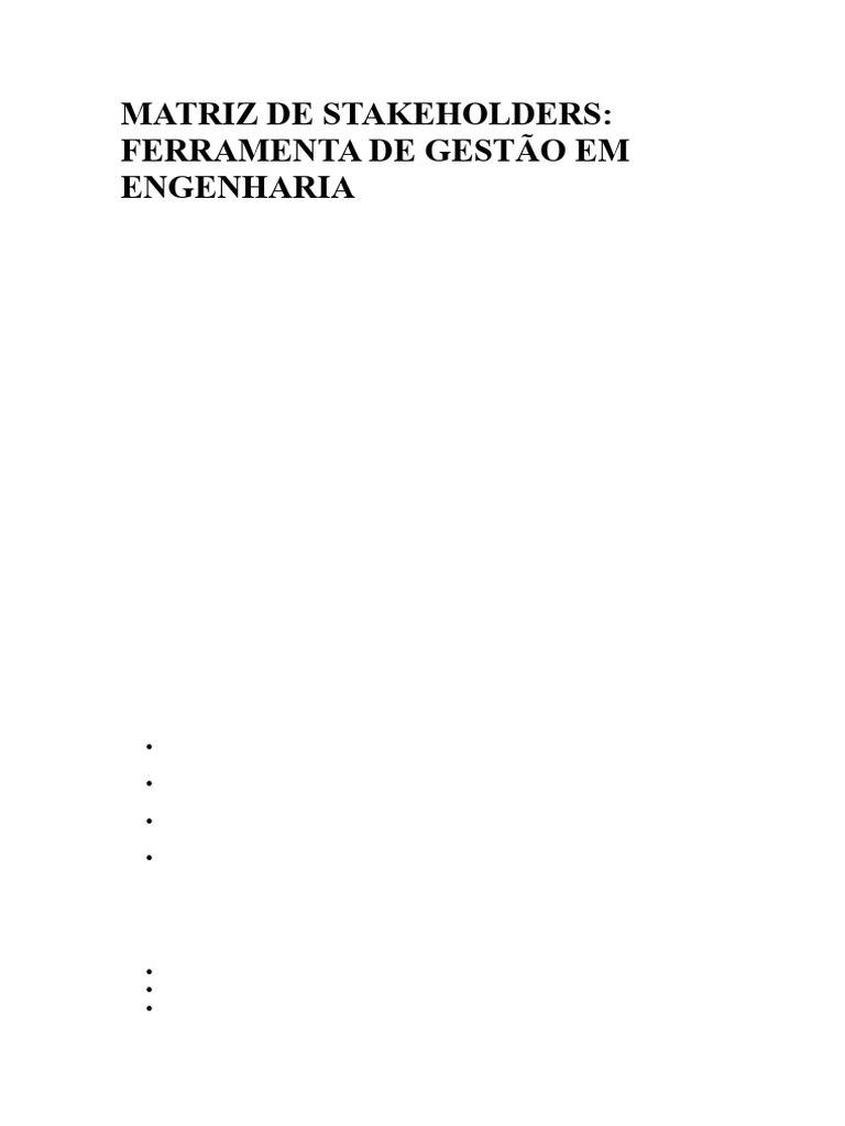 MATRIZ DE STAKEHOLDERS | PDF | Partes interessadas (corporativo ...