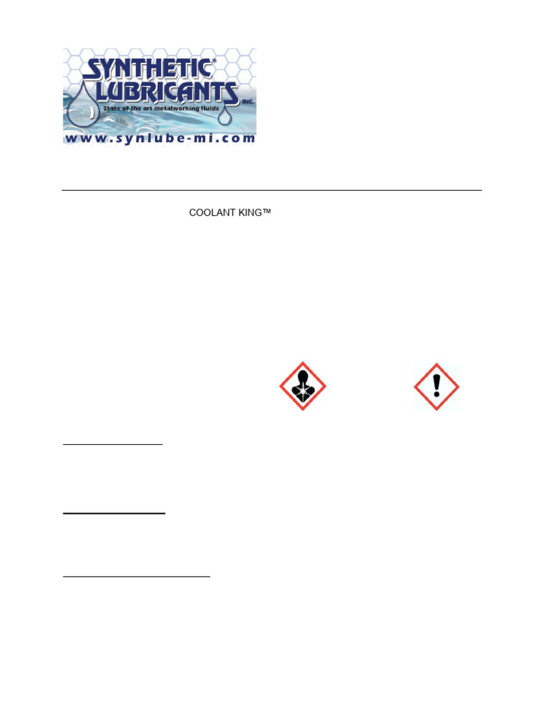 Coolant King SP Sds 2019 | PDF | Agua | Incendios