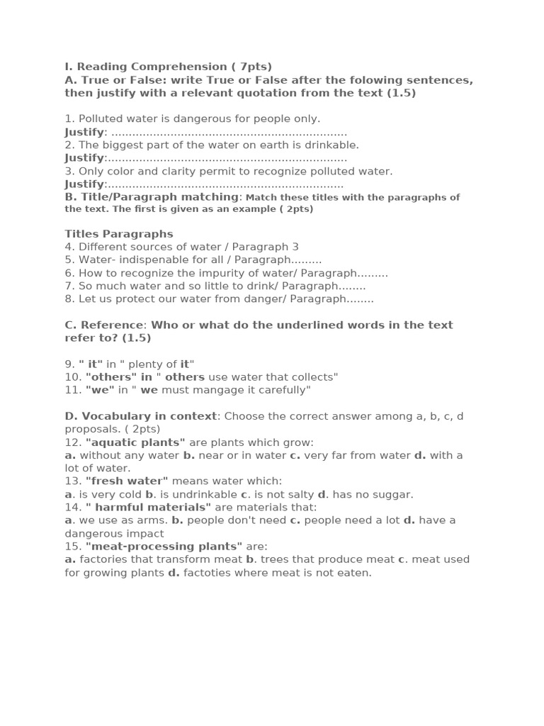 Match These Titles With The Paragraphs of The Text. The First Is Given ...