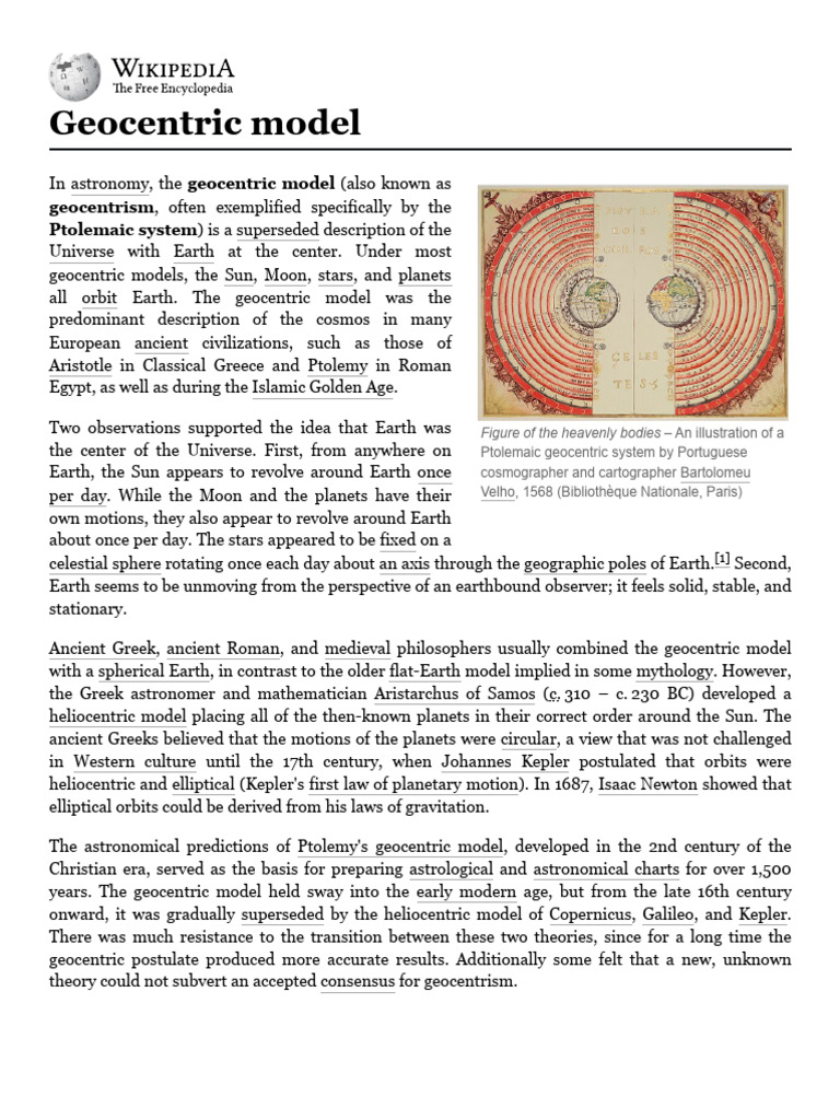 Geocentric Model of the Universe Explained | PDF | Heliocentrism | Planets