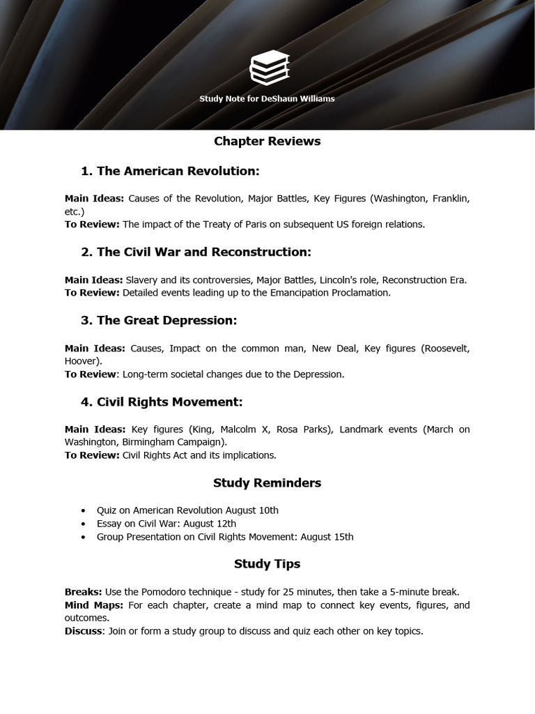Study-Note-Template | PDF