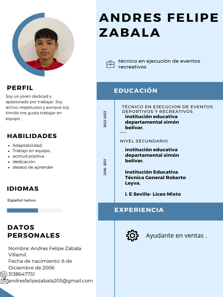 Hoja de Vida Sofia Del Mar 2 | PDF | Aprendizaje