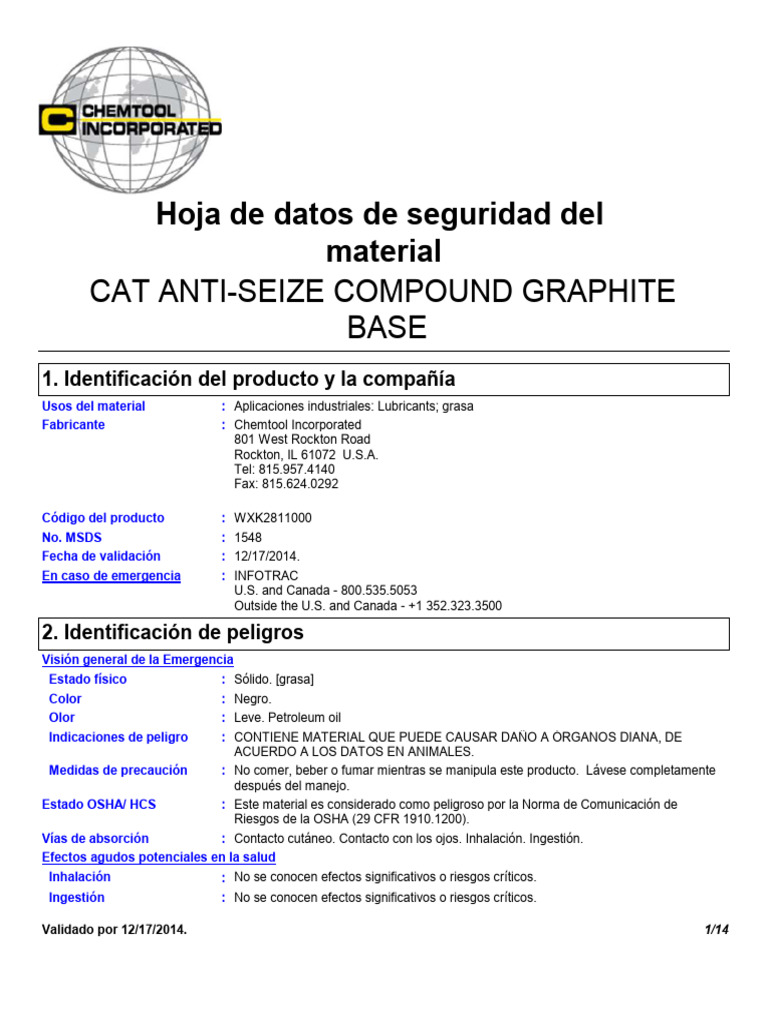 8.cat Anti-Seize Compound Graphite Base | PDF | Residuos | Aspiradora